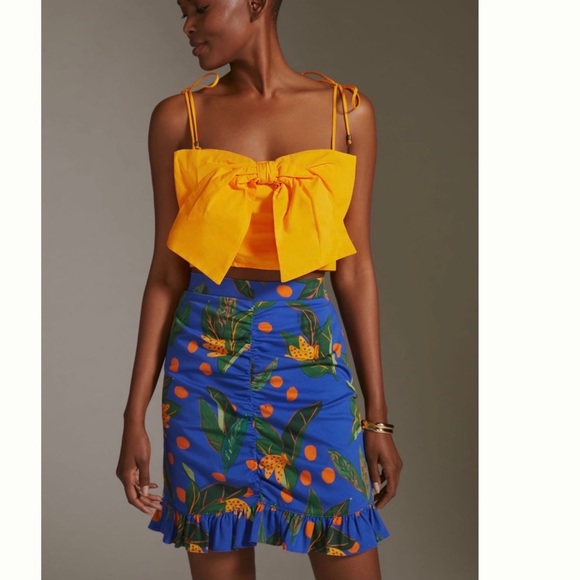 FARM Rio | Skirts | Farm Rio Ruched Printed Mini Skirt | Poshmark